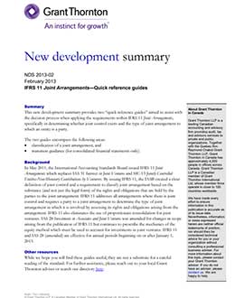 IFRS 11 Joint Arrangements—Quick reference guides | Doane Grant Thornton